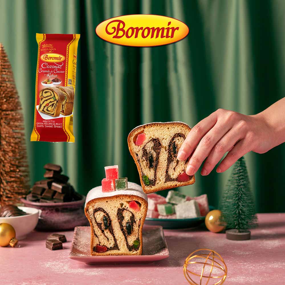 Cozonac cu crema de cacao si rahat | Delumani - Magazin Online Romanesc